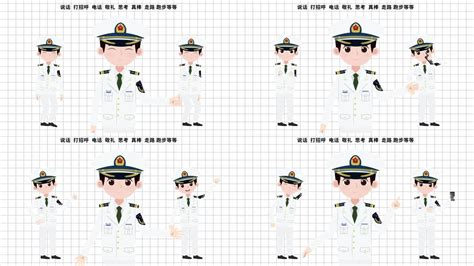 军人部队人物海军男动画模版ae模板下载
