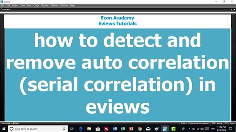 How To Detect And Remove Auto Correlation Serial Correlation Youtube