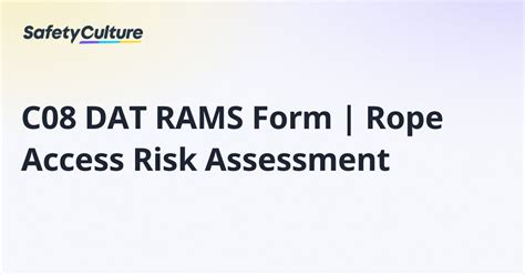 C08 Dat Rams Form Rope Access Risk Assessment Free Template