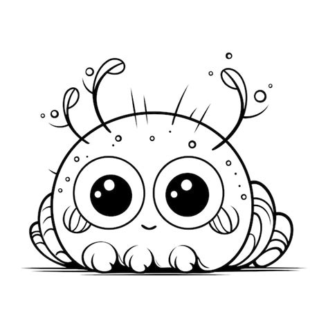 Monstruo De Dibujos Animados Con Ojos Y Boca Ilustración Vectorial Para
