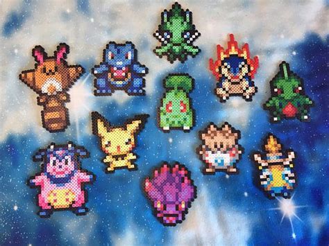 2nd Generation 152 203 Pokemon Perlers Mystery Dungeon Etsy Pokemon