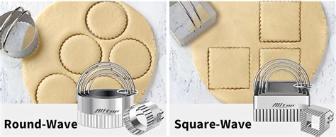 Alltop 5 Pieces Biscuit Cutter With Handle Stainless Steel