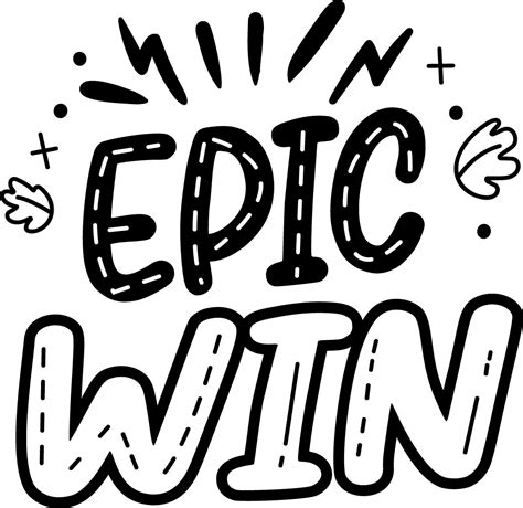 Epic Win Typography Sticker In Glyph Style 55773119 Vector Art At Vecteezy