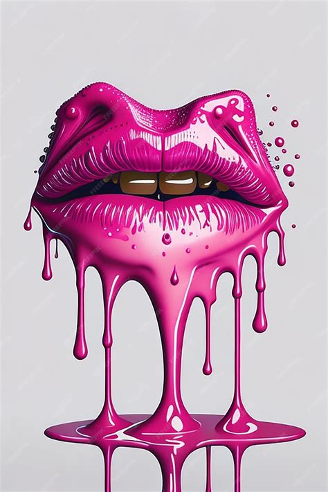 Premium Photo Purple And Pink Puckered Lips Drippy Kiss Sublimation