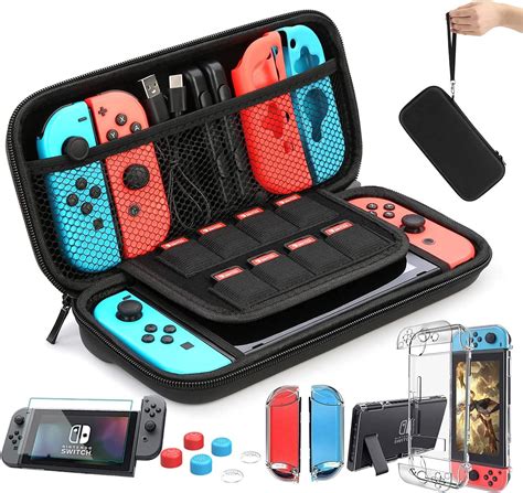 HEYSTOP Tasche Kompatibel mit Nintendo Switch Zubehör mit Hülle Transparent Kompatibel mit