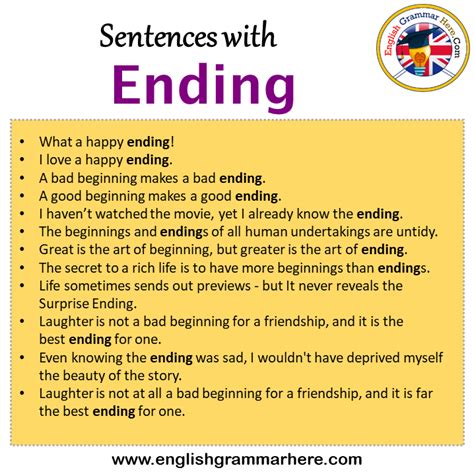 Sentences With Ending Ending In A Sentence In English Sentences For