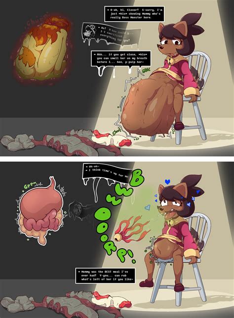 Rule 34 Big Belly Brown Hair Burp Ceroba Ketsukane Clover Undertale