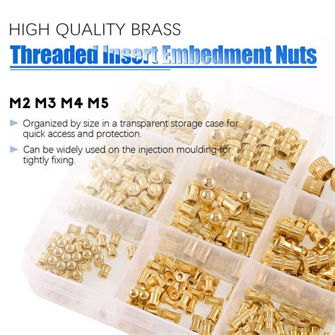 Female Thread Knurled Brass Insert 370 Pcs Smartqat