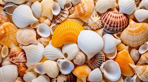 Textures Of Seashells On A Sandy Beach Background Starfish Beach Sand