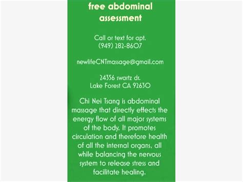 New Life Cnt Chi Nei Tsang Massage Grand Opening Mission Viejo Ca
