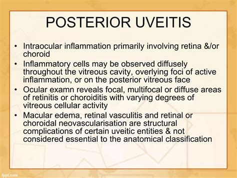 Uveitis Classification And Clinical Features 1 Pptx