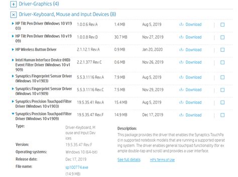 Solved Synaptics Precision Touchpad Driver Windows 10 V2004 Hp