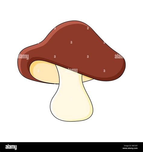 Boletus Mushroom Cartoon Design Isolated On White Background Stock