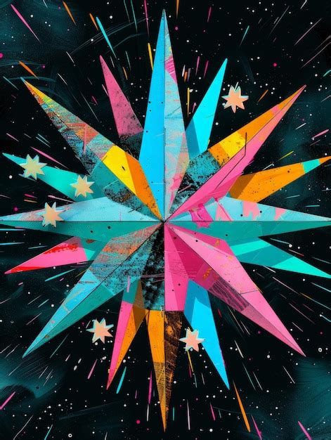 Premium Photo Abstract Starburst With Colorful Geometric Patterns And