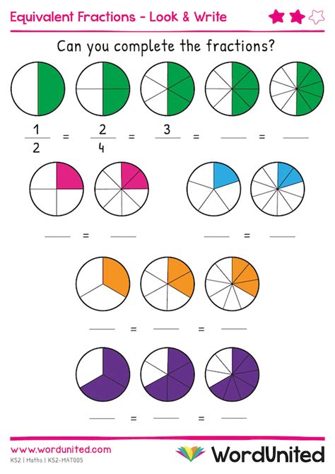Generate Equivalent Fractions Worksheets