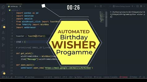 Automated Birthday Wisher Program Python Youtube
