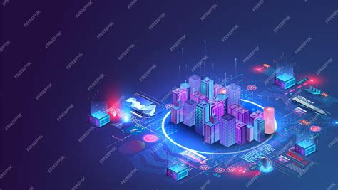 Premium Vector Smart City Or Intelligent Building Isometric Concept