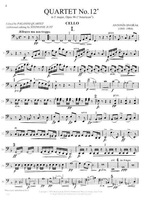 Dvorak A American Quartet No 12 In F Major Op 96 Carolyn Nussbaum Music Company