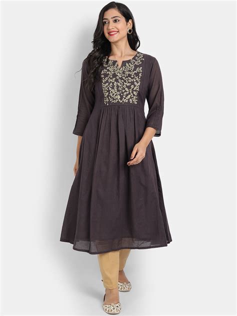 Buy Suti Brown Floral Tie Up Neck Midi Dress Ethnic Dresses For Women