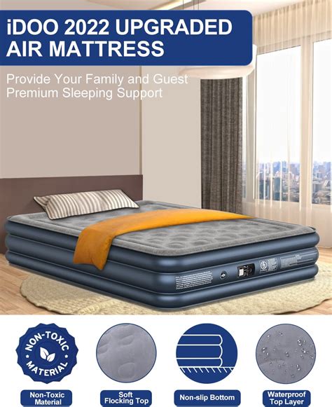 Idoo King Size Air Bed Inflatable Bed With Built In Pump
