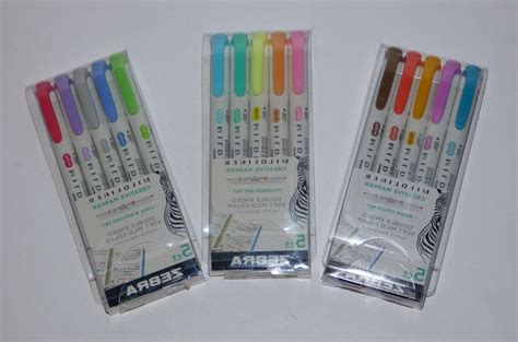 Zebra Mildliner Marker 5 Color Highlighter
