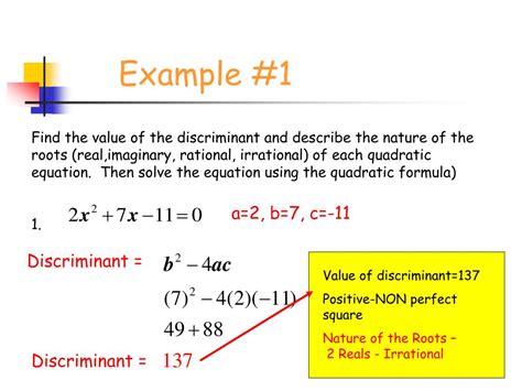 Discriminant Examples