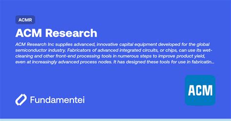 Acmr Acm Research Fundamentei