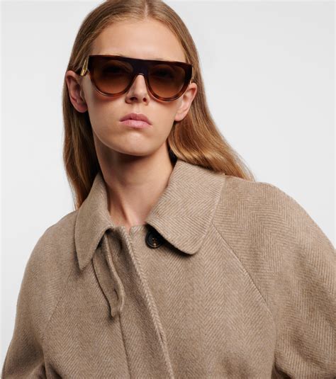 First Butterfly Flat Top Sunglasses In Brown Fendi Mytheresa
