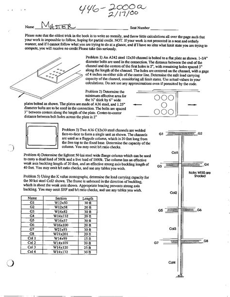 5 Problems With Solution Of Structural Design Quiz Cven 446 Docsity