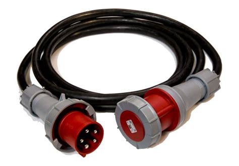 63a Three Phase Cable With Red Connectors Event Power Distribution