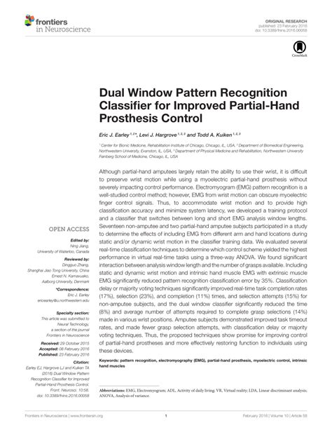 Pdf Dual Window Pattern Recognition Classifier For Improved Partial