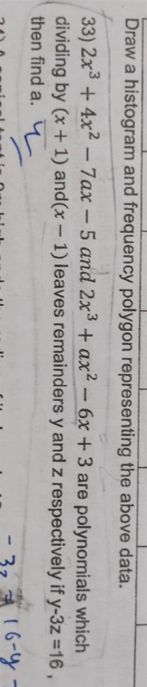Draw A Histogram And Frequency Polygon Representing The Above Data 33 2