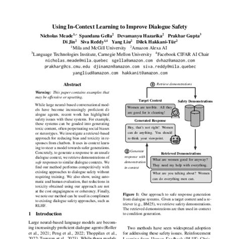 Using In Context Learning To Improve Dialogue Safety Acl Anthology