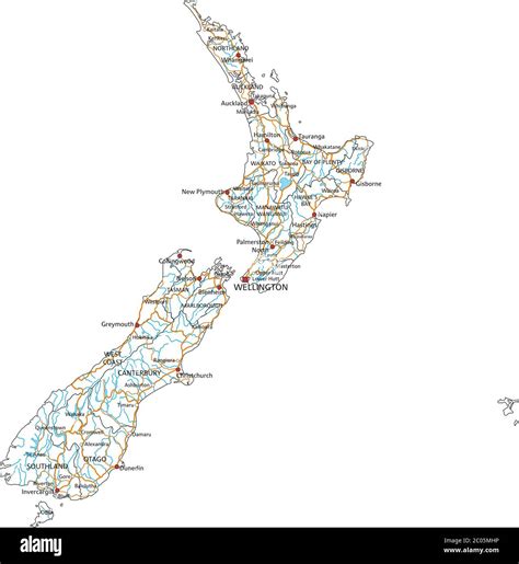 Printable Road Map Of New Zealand