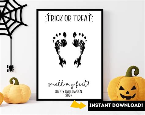 Trick Or Treat Smell My Feet Printable Halloween Footprint Art Craft