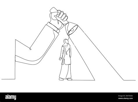 Drawing Of Big Hand Holding A Flashlight Uncovering Hidden Arrow Sign