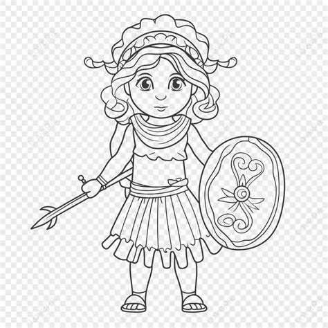 방패 색칠 페이지 개요 스케치 드로잉으로 방패 서 그리스 소녀 벡터선 그리기라인 아트 Png 일러스트 무료 다운로드 Lovepik