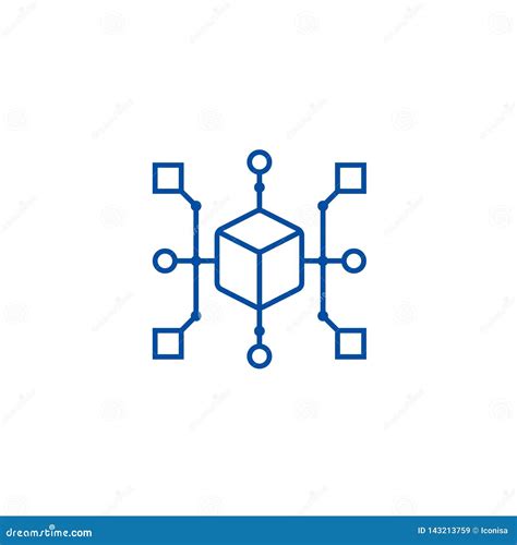 Cluster Diagram Line Icon Concept Cluster Diagram Flat Vector Symbol Sign Outline