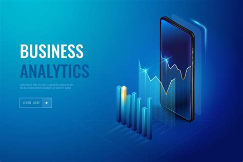 Realistic Mobile Phone With Business Analytics Data And Charts