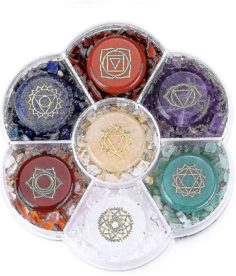 7 Chakra Reiki Healing Kristaller Och Stones Kit Chakra Symboler