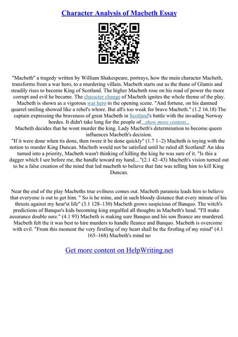 Macbeth Essay Introduction Pdf