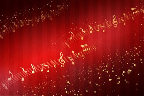 Red Music Notes Background
