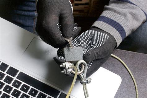 Computer Security Protection Of Access To Data The Laptop Is Protected By A Security Cable And