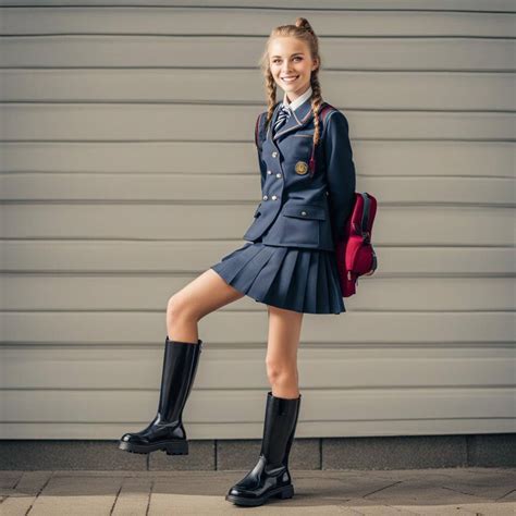 Teen In Schuluniform Mit Gummistiefel By Bootslover666 On Deviantart