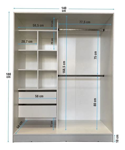 Placard Vestidor Sin Puertas 140 X 180 Mt Moderno Aluminio 202