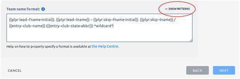 Use Team Name Syntax When Setting Up A Competition BowlsLink Support