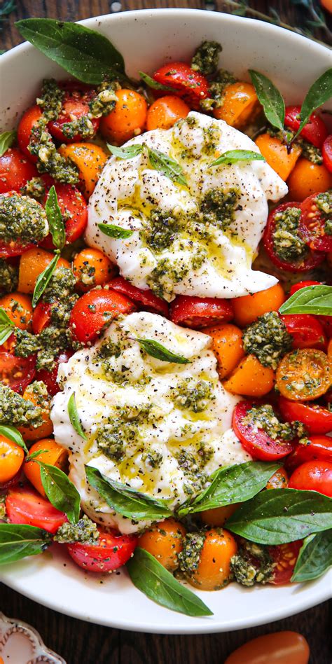 Summer Salad Tomato Burrata Salad With Basil Pesto Artofit