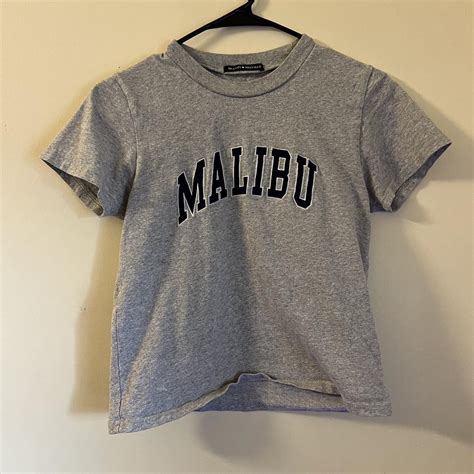 Grey Malibu Brandy Melville Cropped T Shirt Super Depop