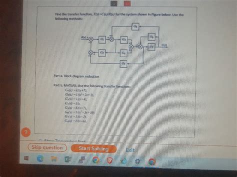 find the transfer function t s c s r s for the system shown in