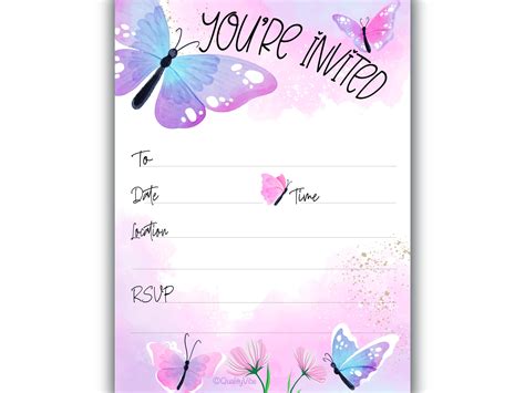 Butterfly Invitations Birthday